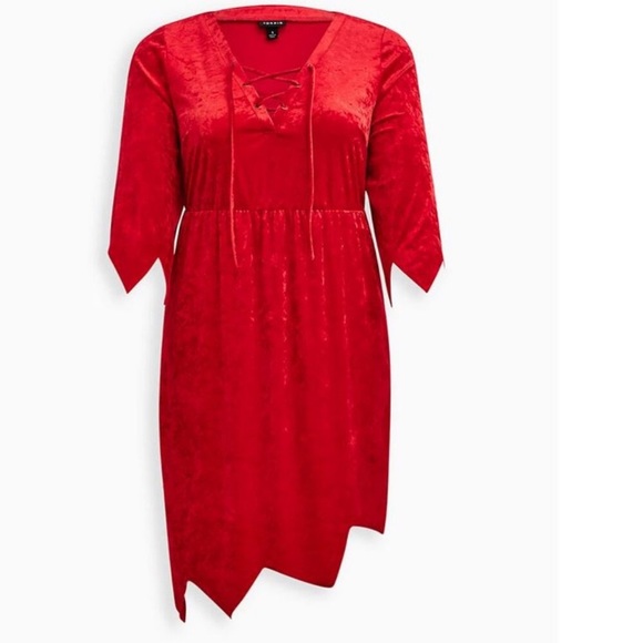 torrid | Dresses | Torrid Red Velvet Lace Up Sexy Devil Costume Dress X ...